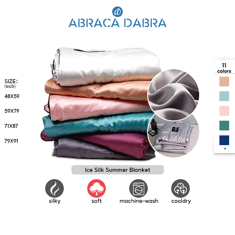 Abraca Dabra COD Ice Silk Summer Quilt Smooth Blankets Solid Comforter ...