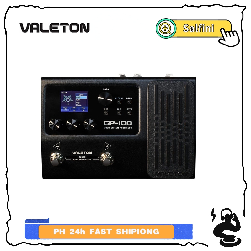 Valeton GP-100 Guitar Bass Amp Modeling IR Cabinets Simulation Multi ...