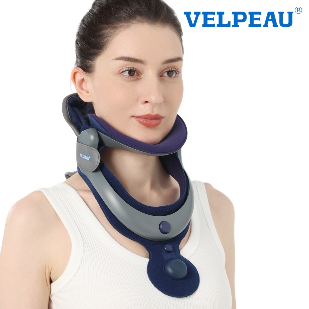 VELPEAU Cervical Neck Traction Device, Air Pump Adjustable Neck Support ...