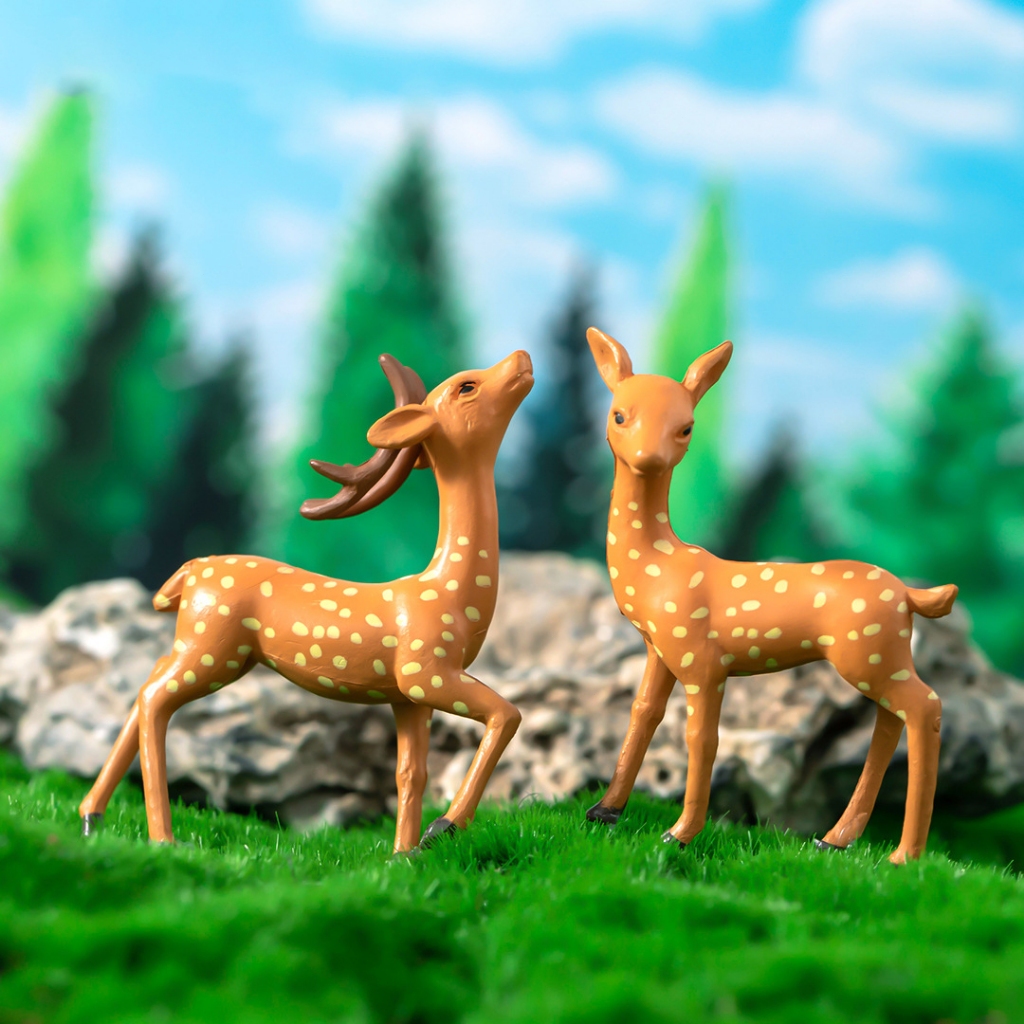 Sika Deer Landscape Forest Cake topper Creative Horticultural Small ...