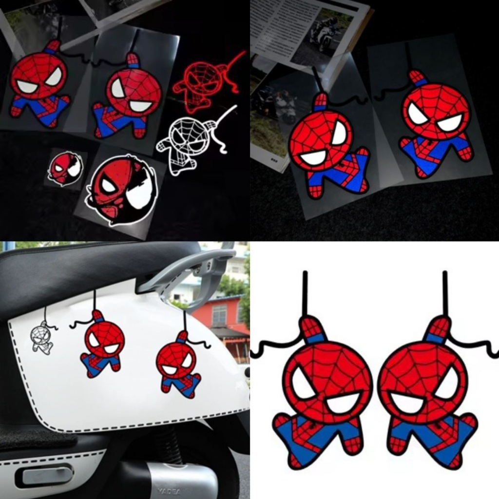 Reflective Marvel Spiderman Anime Sticker Motor Bike Scooter Motorcycle ...