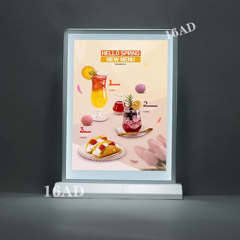 double sided led light box rechargeable slim led a electronic menu ...