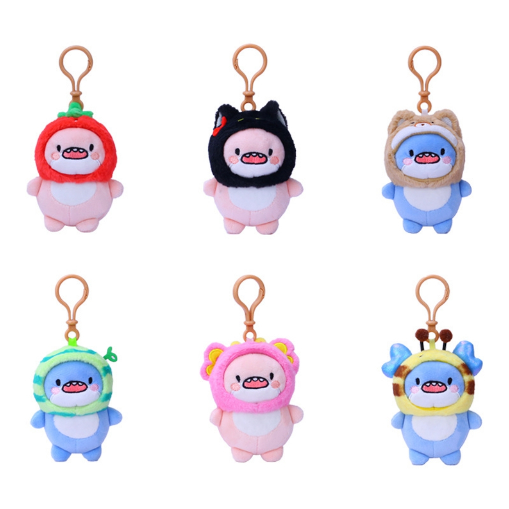 Fat Shark Plush Toy Animal Cosplay Shark Doll Keychain Lovers Pendant ...