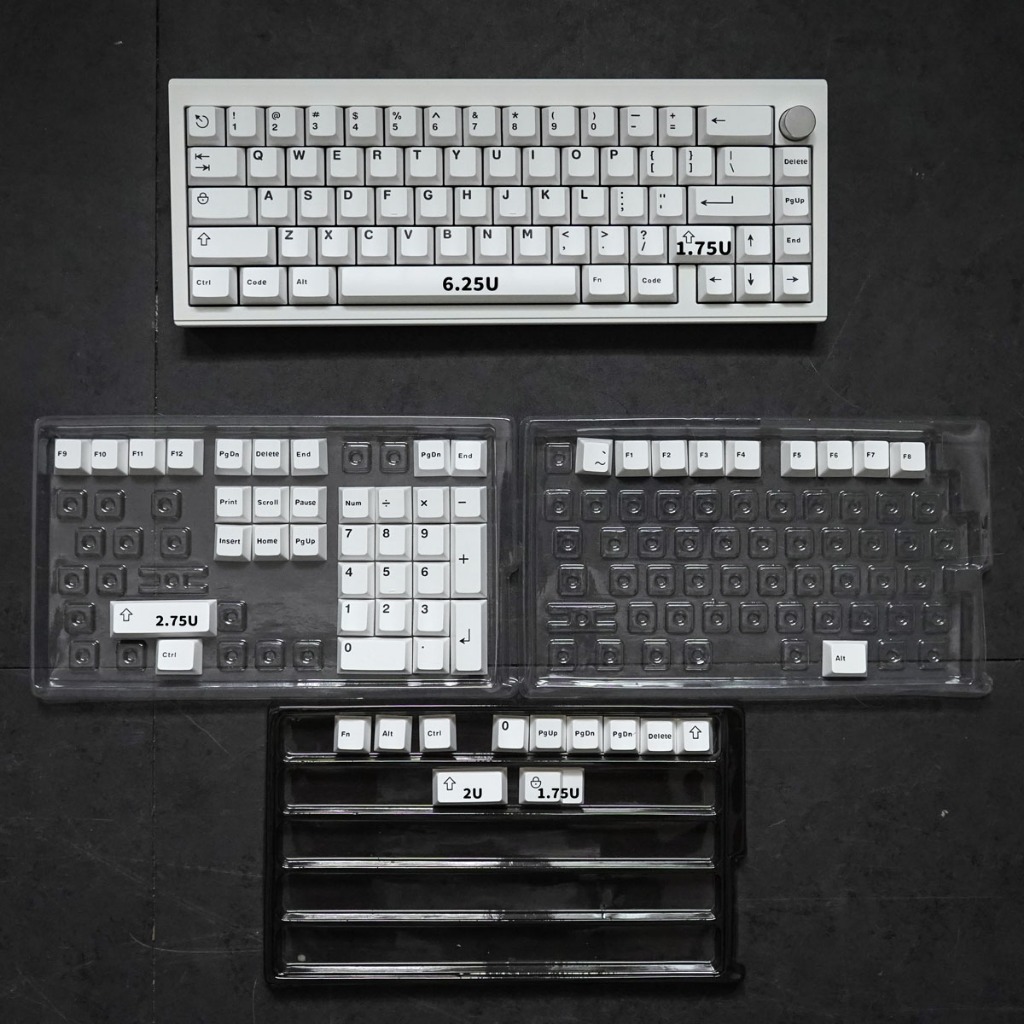 Icon black/white/gray gradient WOB mechanical keyboard keycap 121 key ...