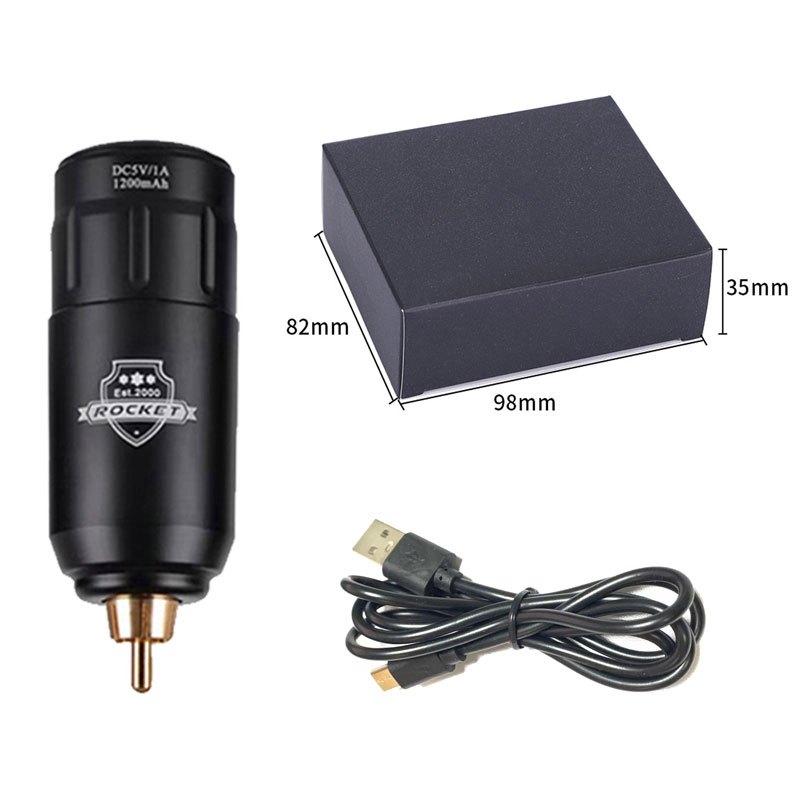Mini Rocket Tattoo Machine Set with Japan Motor Wireless Battery RCA ...