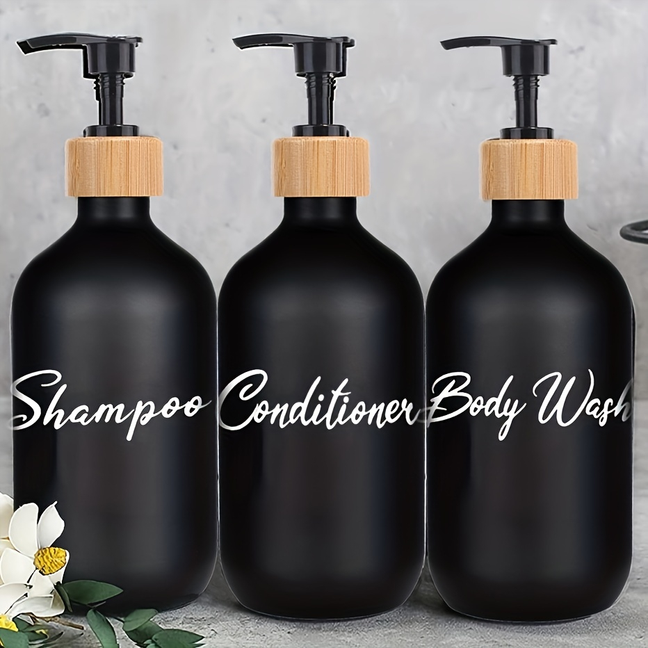 500ml Matte Black Shampoo and Conditioner Dispenser Refillable Shampoo ...