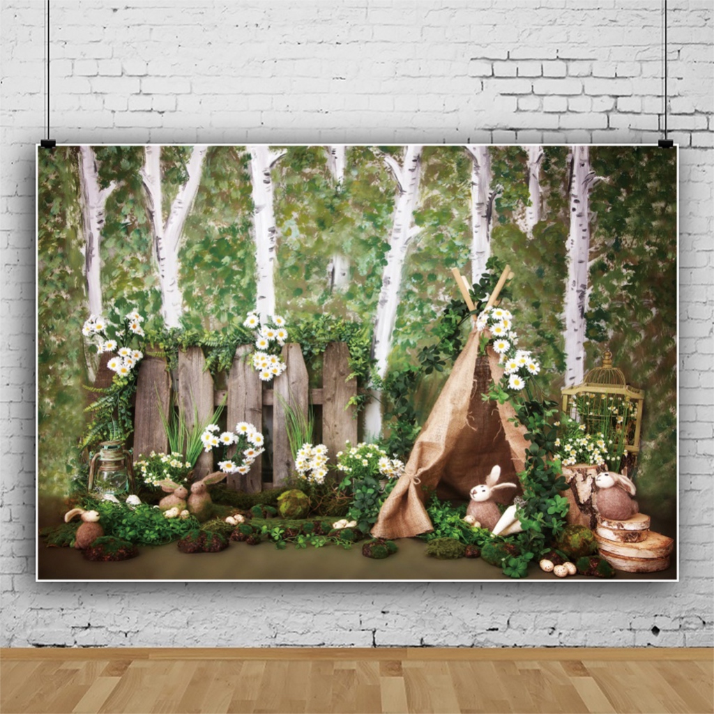 3D Spring Birthday Party Backdrop Girl Cake Smash Photography ...