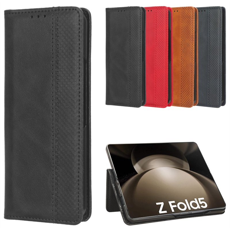 Luxury Flip Cover Case for Samsung Galaxy Z Fold Flip 2 3 4 5 PU ...