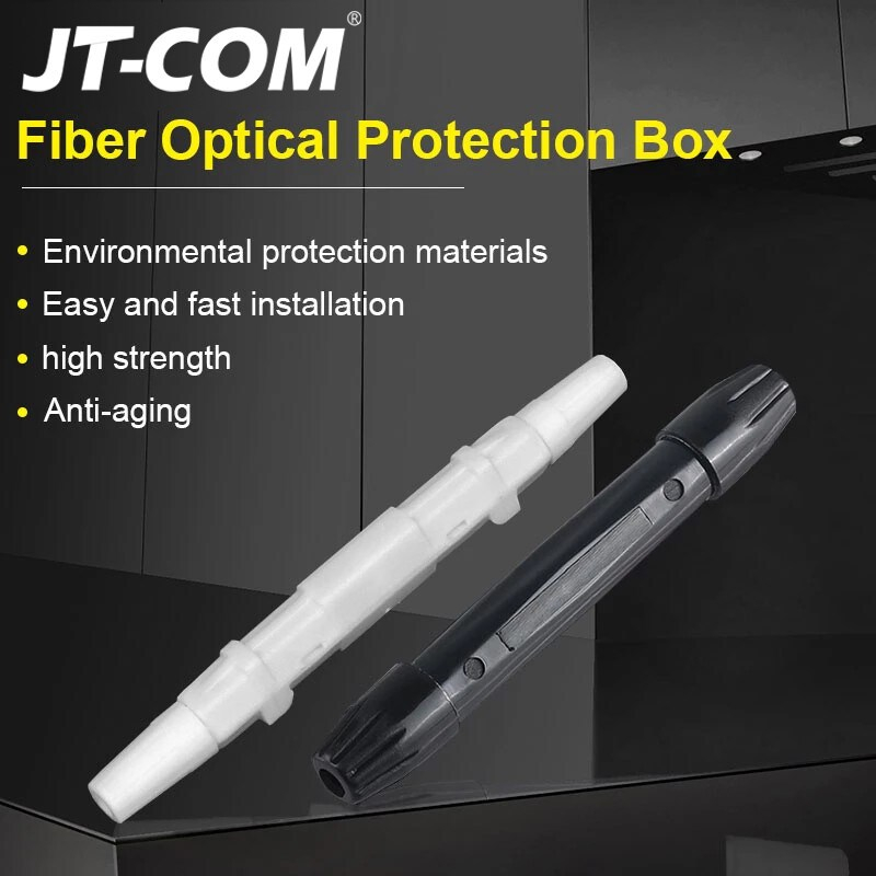 JT-COM 100PCS Fiber Optic Fusion Protection Round Case Box for Drop ...