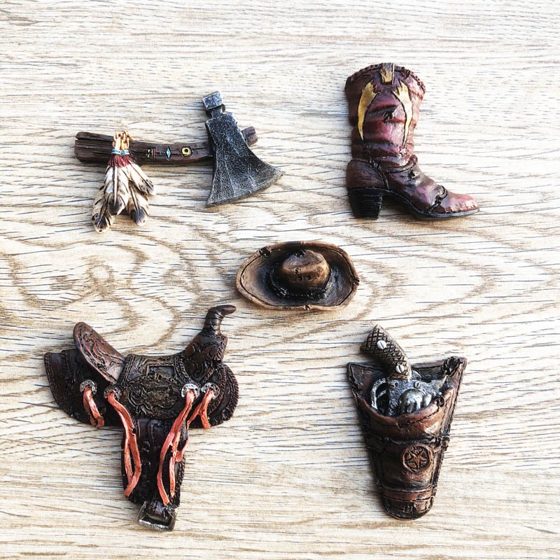 USA West Cowboy Cap Boots Gun Native Americans Avatar 3D Fridge Magnets ...