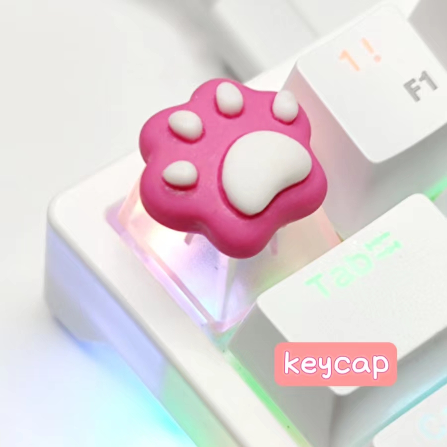 Ready Stock Handmade Keycap Cat Paw Cute Mechanical Keyboard Keycap A ...