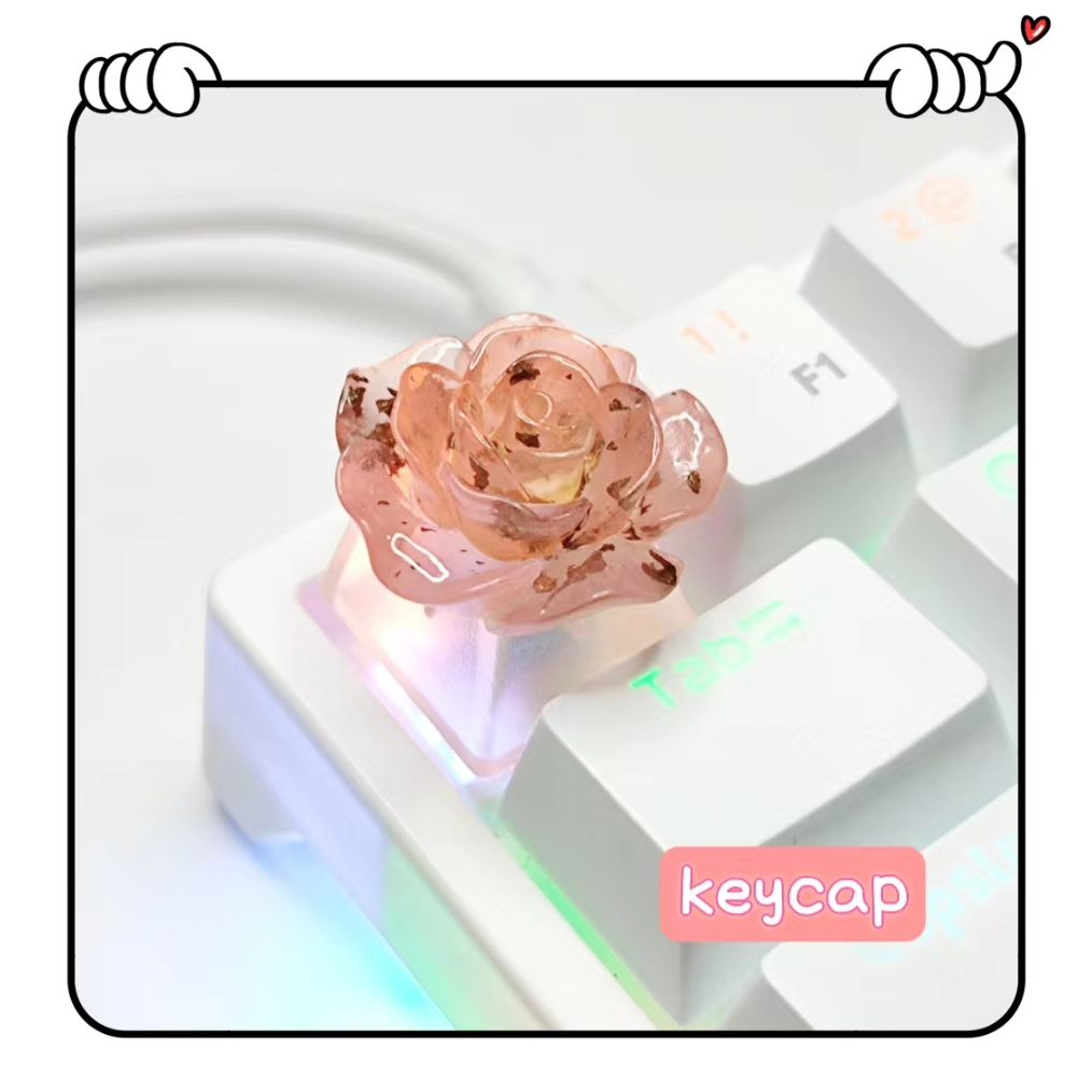 Handmade Keycap Transparent Rose Mechanical Keyboard Keycap | Shopee ...