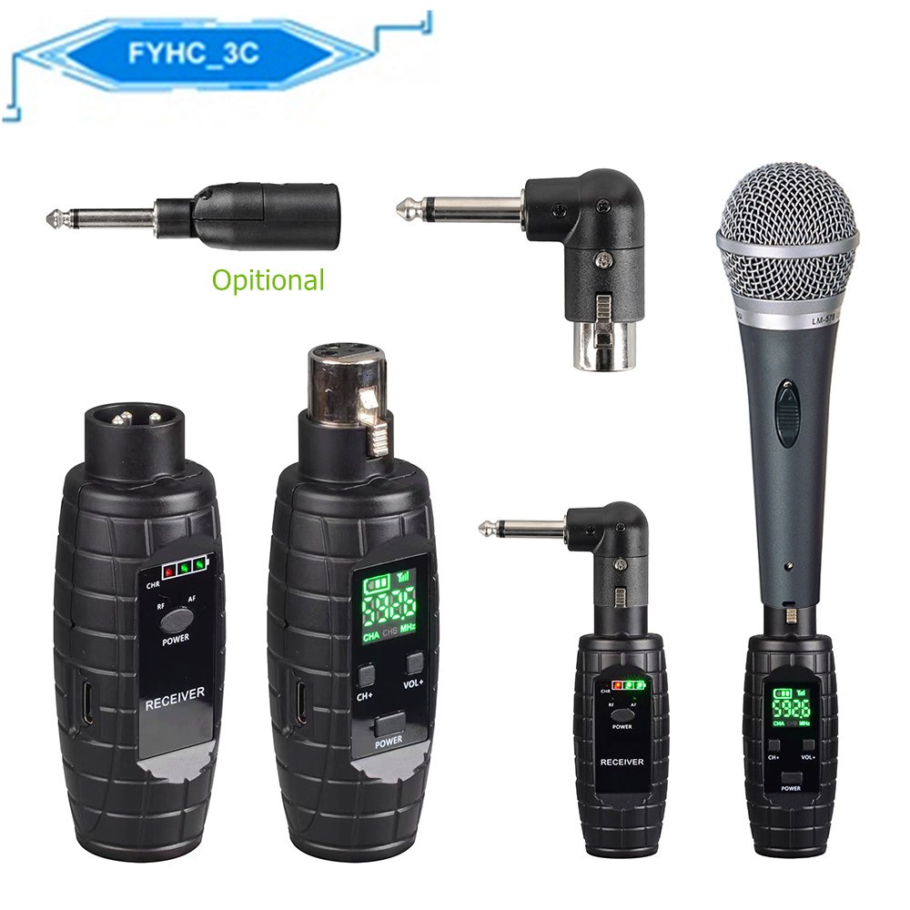 UHF Wireless Microphone System XLR Mic Converter Adapter Wireless ...