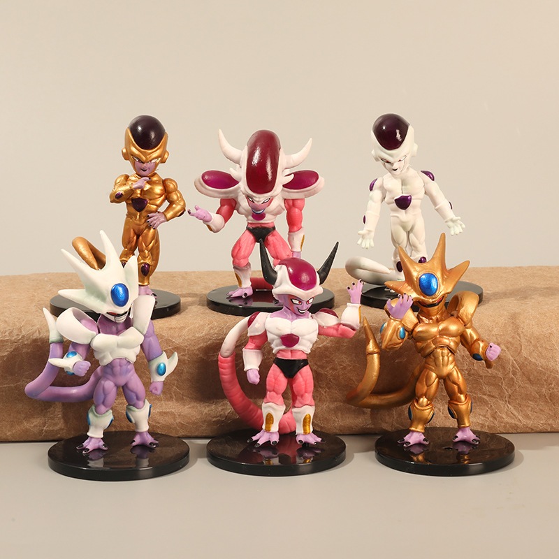 6Pcs/Set 7.5-8cm Anime Dragon Ball Z Figure Gold Frieza King Cold ...