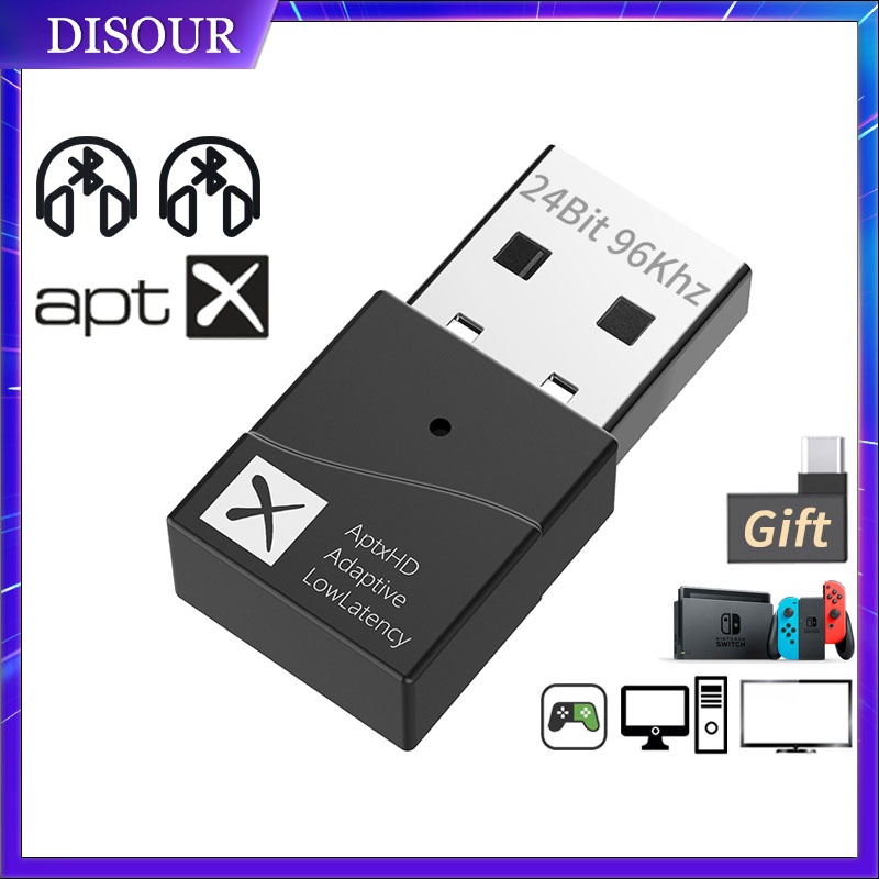 DISOUR TX40 USB Bluetooth 5.2 Audio Transmitter Qualcomm QCC3040 24-bit ...