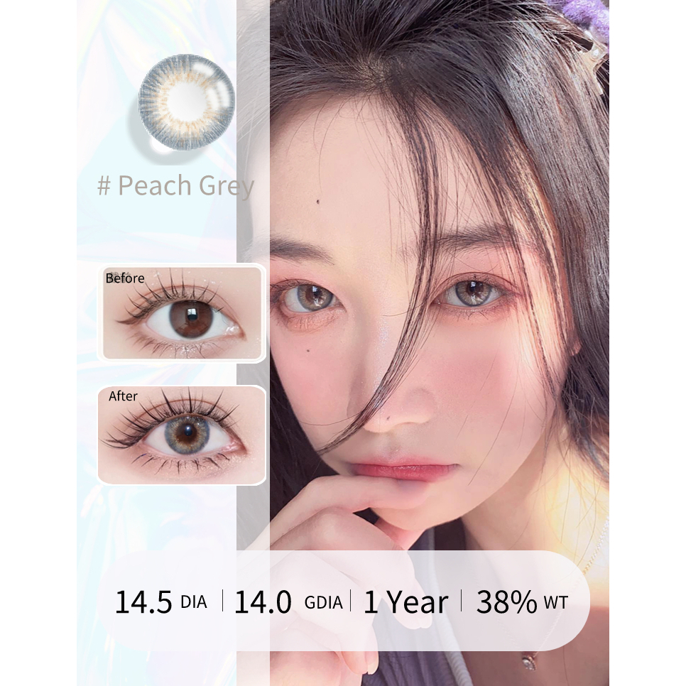 1 Pair Graded Contact Lens Colored Contact Lenses For 1 Year with free ...