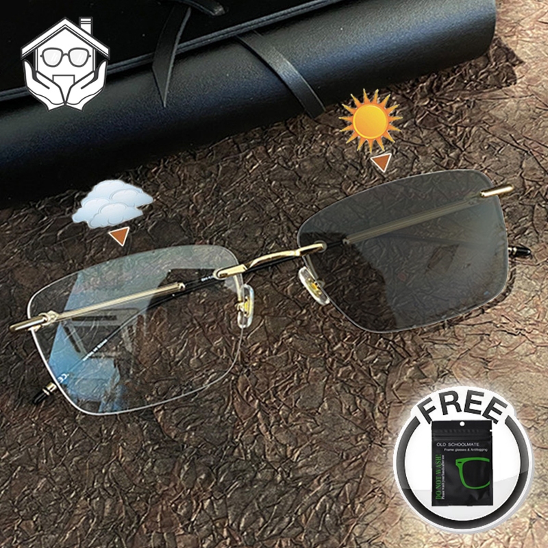 Photochromic Anti Radiation Frameless Eyeglasses For Women Men ...