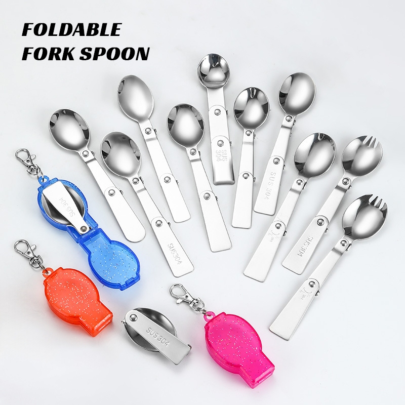 Foldable Fork Spoon Camping Picnic Portable Utensils Home Office ...