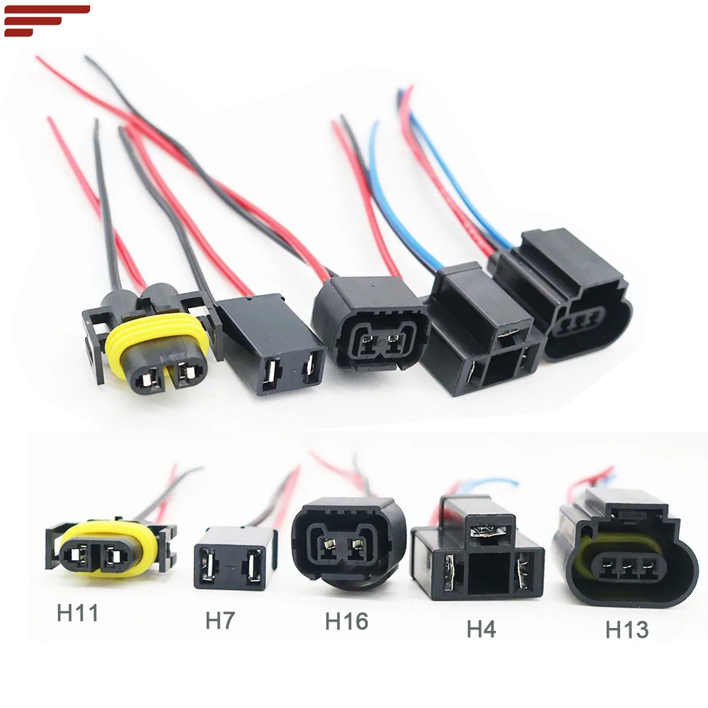 1Pcs H4 H7 H11 H13 H16 5202 Female Adapter Sockets pigtail Wiring ...