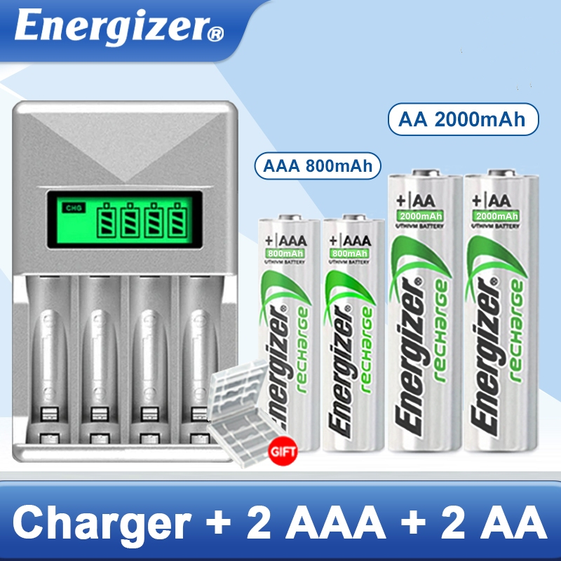 Energizer 4 Slots LCD Display Charger With AA / AAA Nimh Rechargeable ...