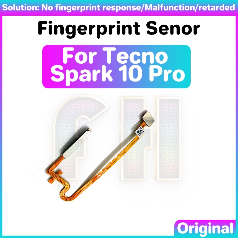 Fingerprint Sensor for Tecno spark 10 pro ki7 touch id sensor home return key flex cable ribbon ...
