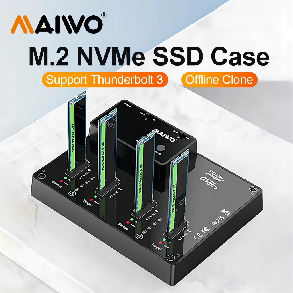 MAIWO 2/4 Bay M.2 NVME Docking Station, Tool-Free Type- C to NVME SSD ...