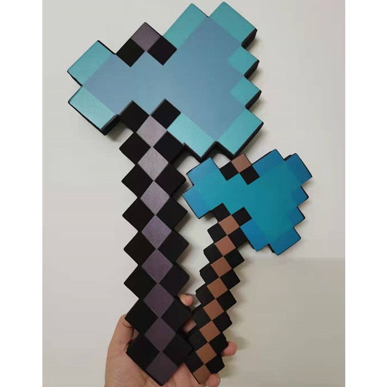 Minecraft Large Axe Mini Axe EVA Weapon Sword Toy Blue Diamond axe Kids ...