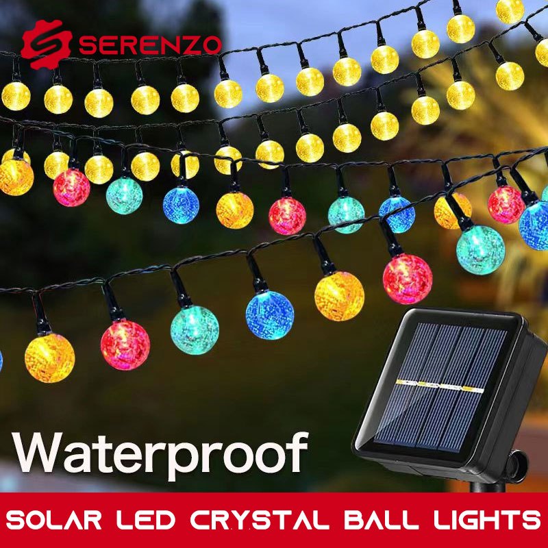 Solar Christmas lights Crystal ball 2M 5M 7M 12M Outdoor Waterproof Led ...