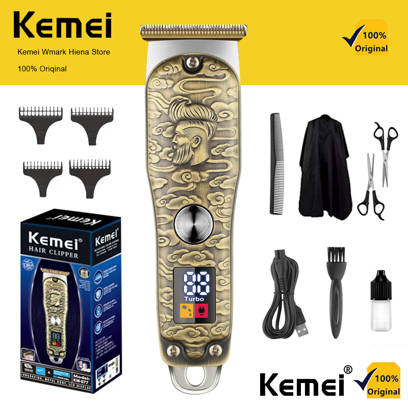 Kemei KM-077 Professional Rechargeable Hair Cutting Electric Metal Hair ...