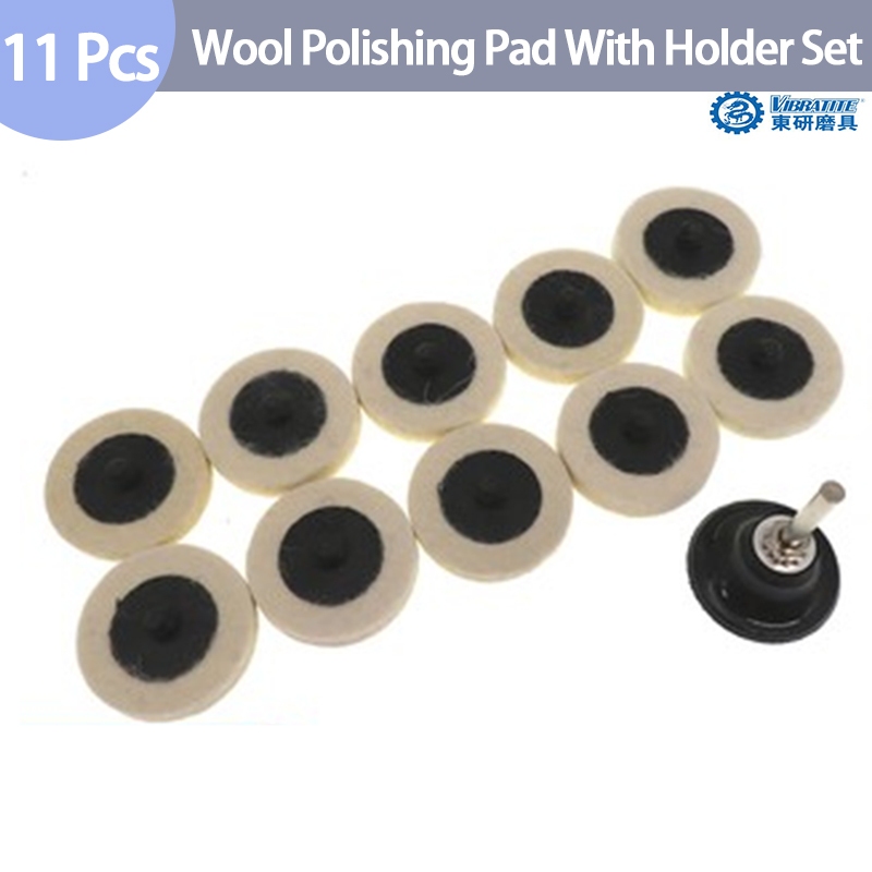 11pcs Set 10 Wool Pad + 1 Holder 250mm Roloc Compressed Wool Felt Disc ...