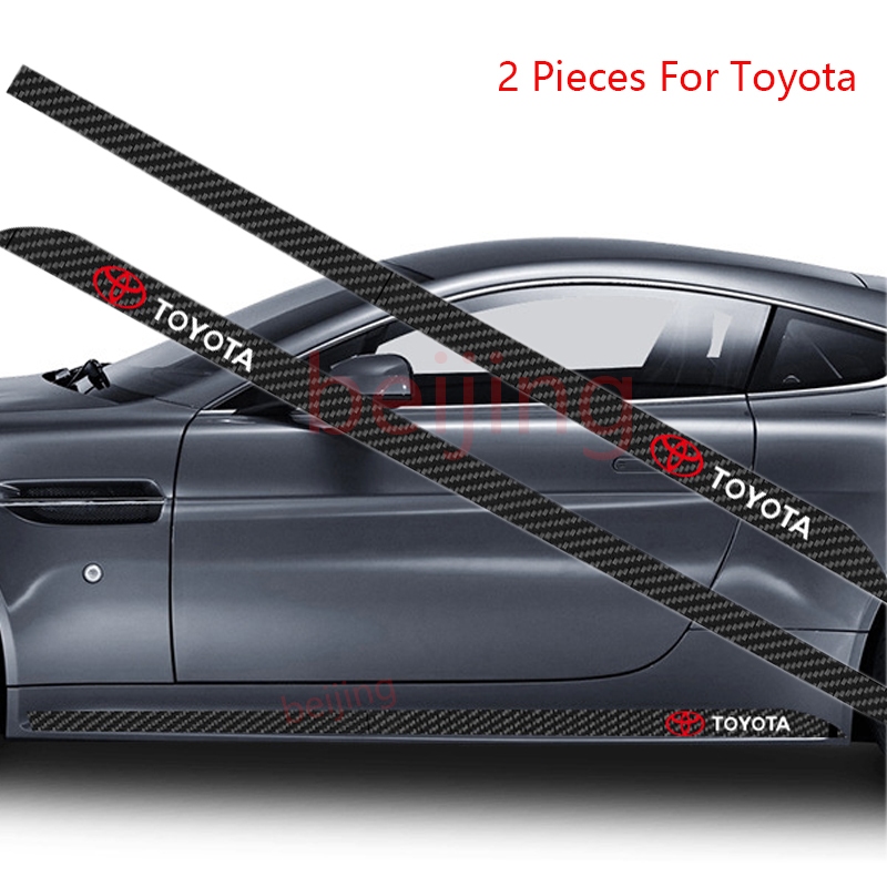 1 Pair For Toyota Car Stickers Body Door Side Stripes Decals Carbon ...