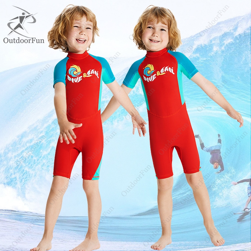 Children's Swimsuits Full Body One Piece Boy Swimwear Long Sleeve ...
