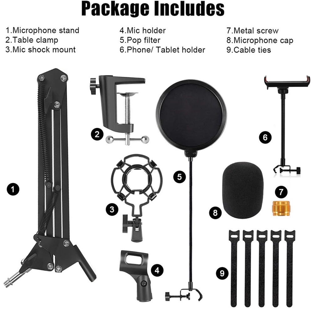 Condenser microphone desktop cantilever stand live equipment microphone ...
