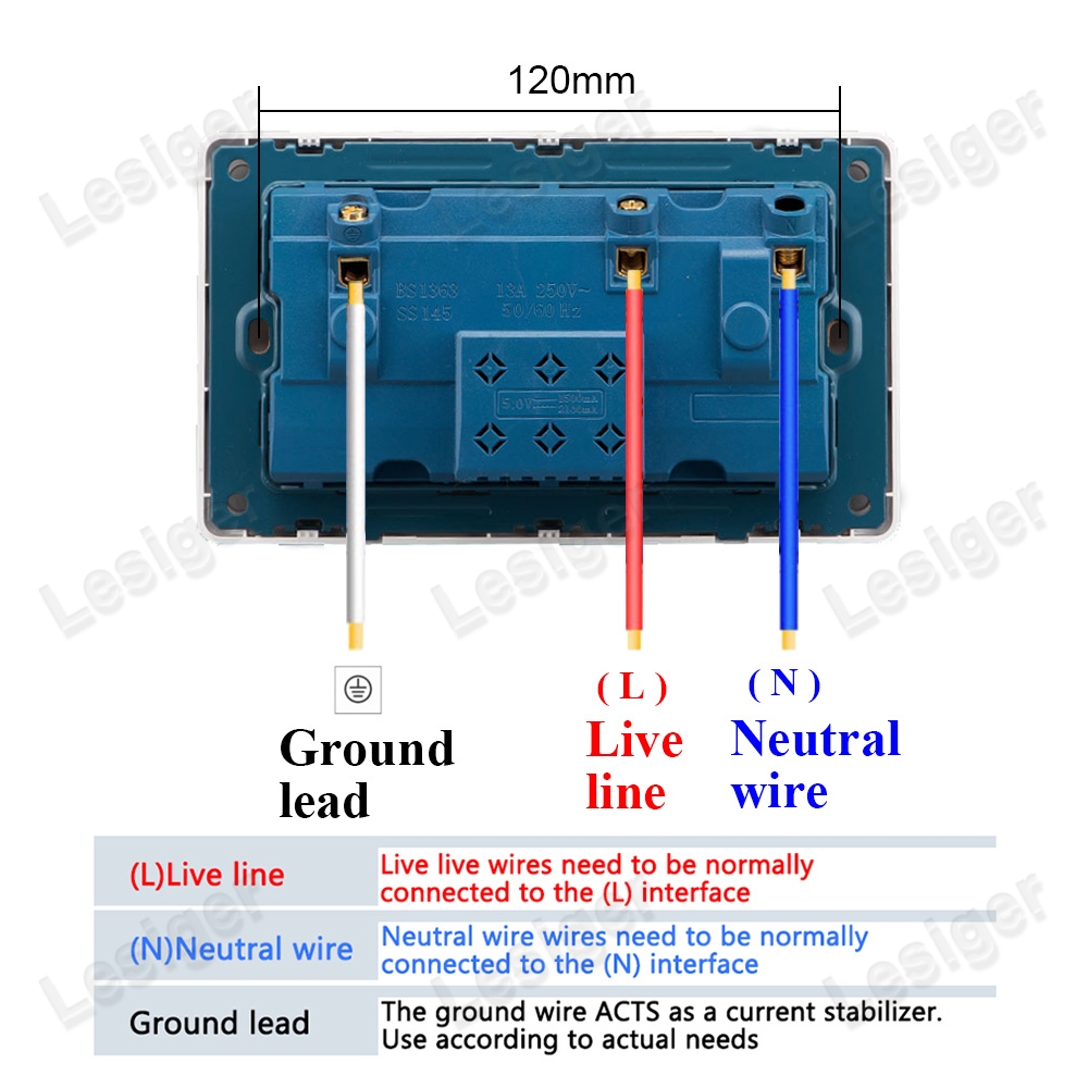 Universal socket wall mounted with USB 2.1A, Outlet socket for wall ...