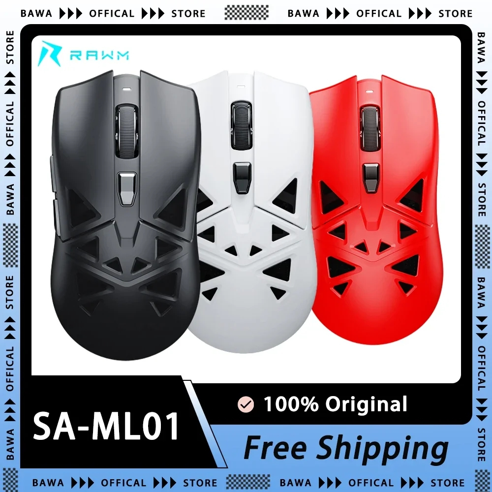 Rawm Sa-Ml01 Mouse Tri Mode Wireless Bluetooth Paw3395 Lightweight ...