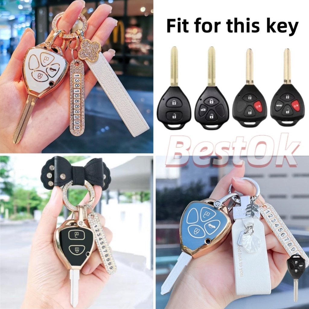 Toyota Vios 3rd Gen / Hiace Car Key Case Cover For Toyota Auris HiLux ...