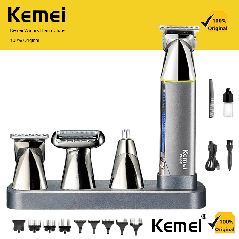 Kemei KM-681 Electric 4 in 1 Portable Nose Hair Trimmer Grooming Kit ...
