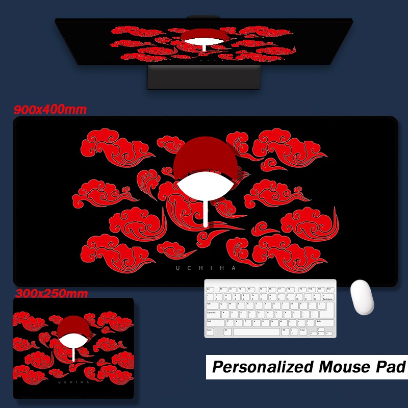 Uchiha Fan Symbol Mousepad | Extended Mousepad | Waterproof Non-Slip ...