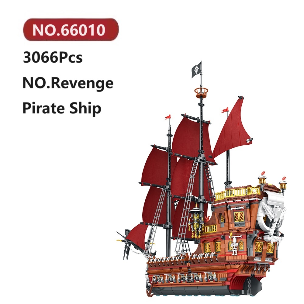 Revenge Pirate Ship(87cm)Building Blocks 3066 Pcs Reobrix Ship Bricks ...