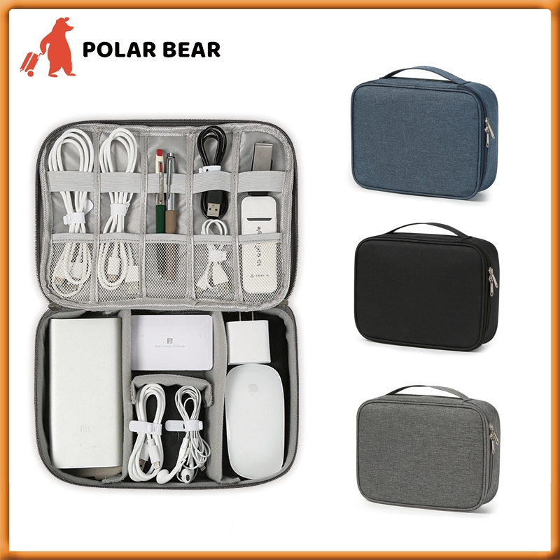 Single Layer Data Cable Storage Bag Travel Storage Digital Accessories ...