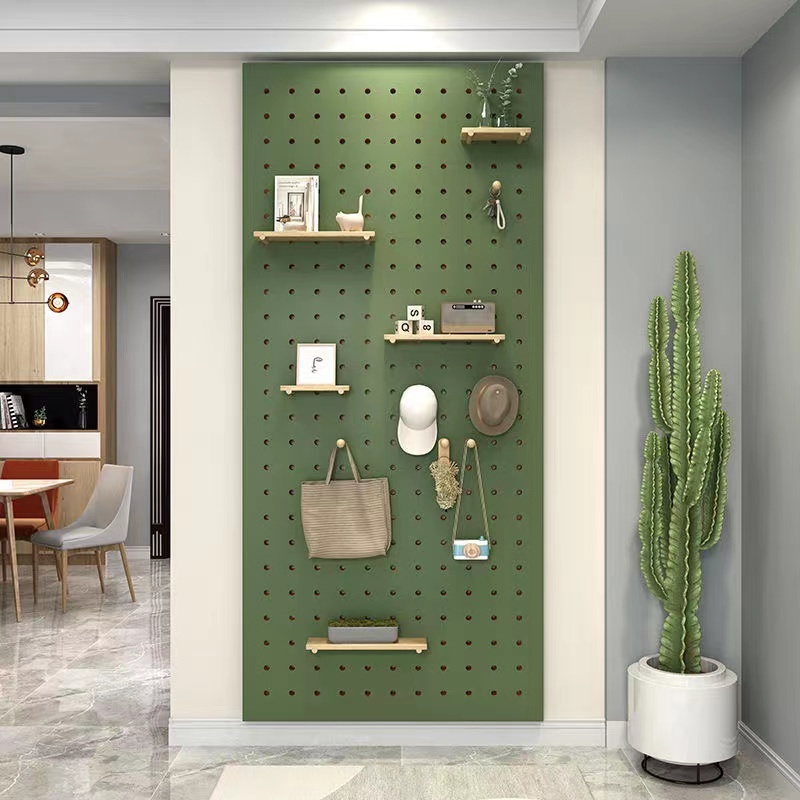 Solid Wood Hole Board Customized Wall Shelf Wooden Wall Hanging Wall ...