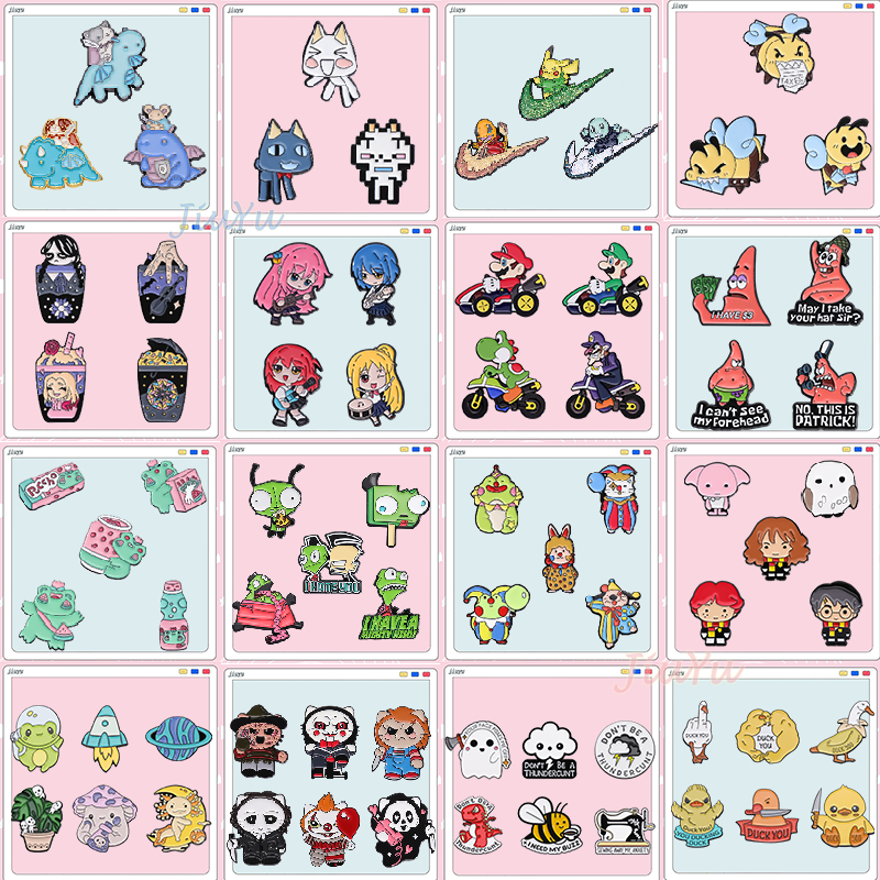 3-6/Pcs Cute Mario Figure Pins/set Cartoon Anime Harry Potter Enamel ...