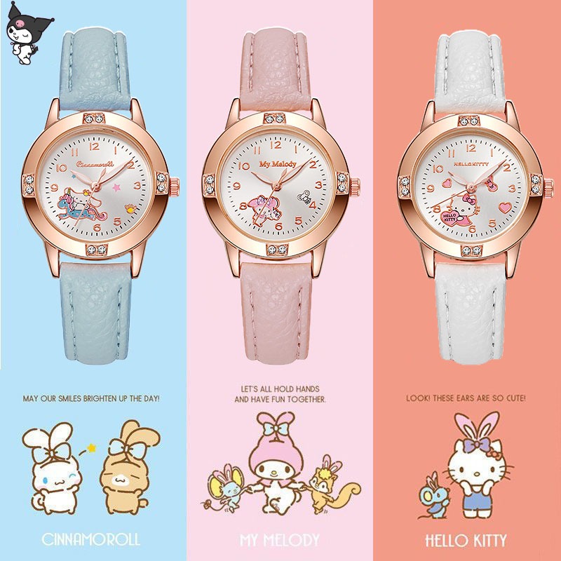 Sanrio Cartton Watch for Girls My Melody Watch with Rose Gold Diamond ...