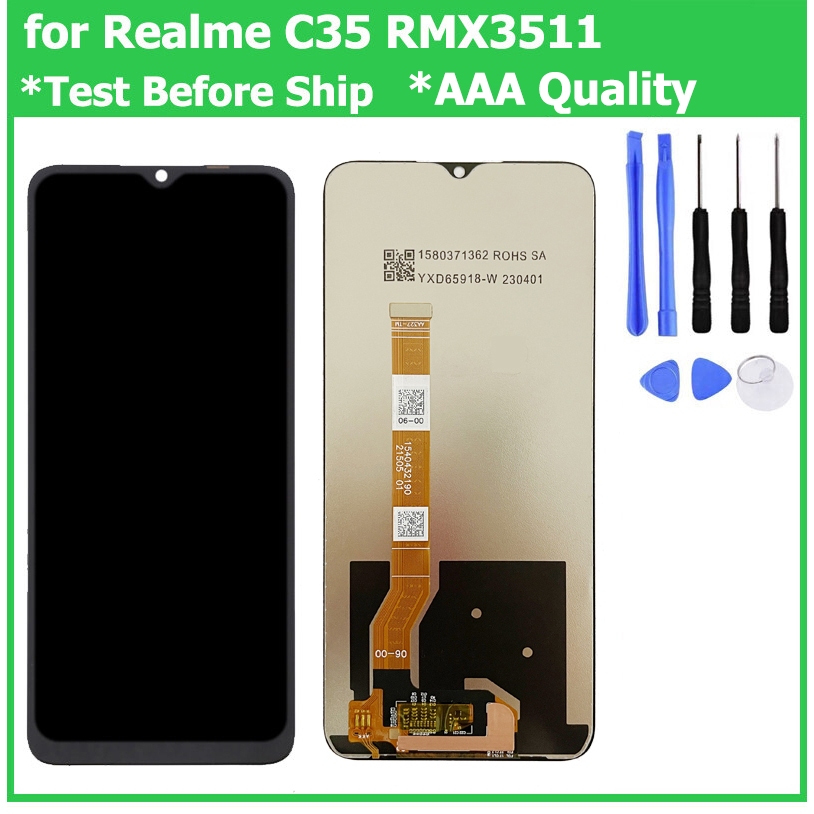 for Realme C35 RMX3511 LCD Display Touch Screen Glass Digitizer Assembly Replacement LCD Screen ...