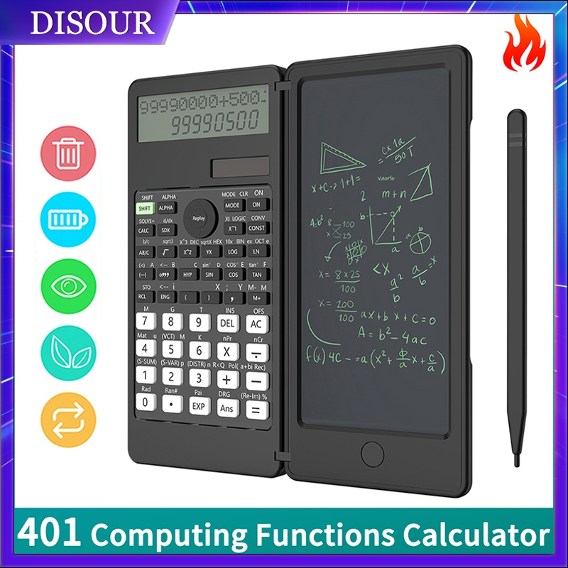 Professional Scientific Calculator with LCD Writing Board Solar ...