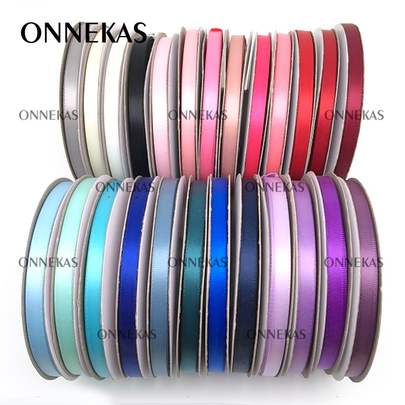 (22.5Meters) 1/4" 0.6cm 6mm Premium Double Sided Satin Ribbon/Double ...