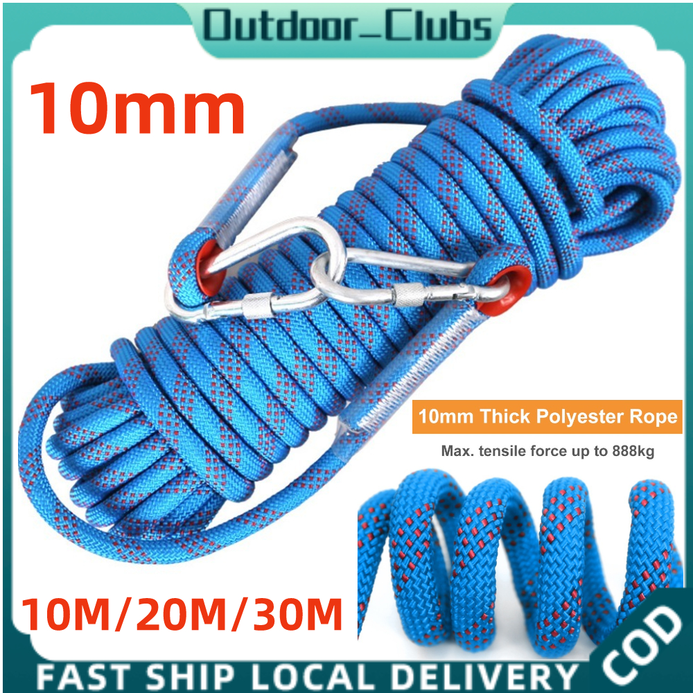 [Ourdoor_Clubs] 10mm Climbing/Hiking Rope Safety Rope Outdoor Static ...