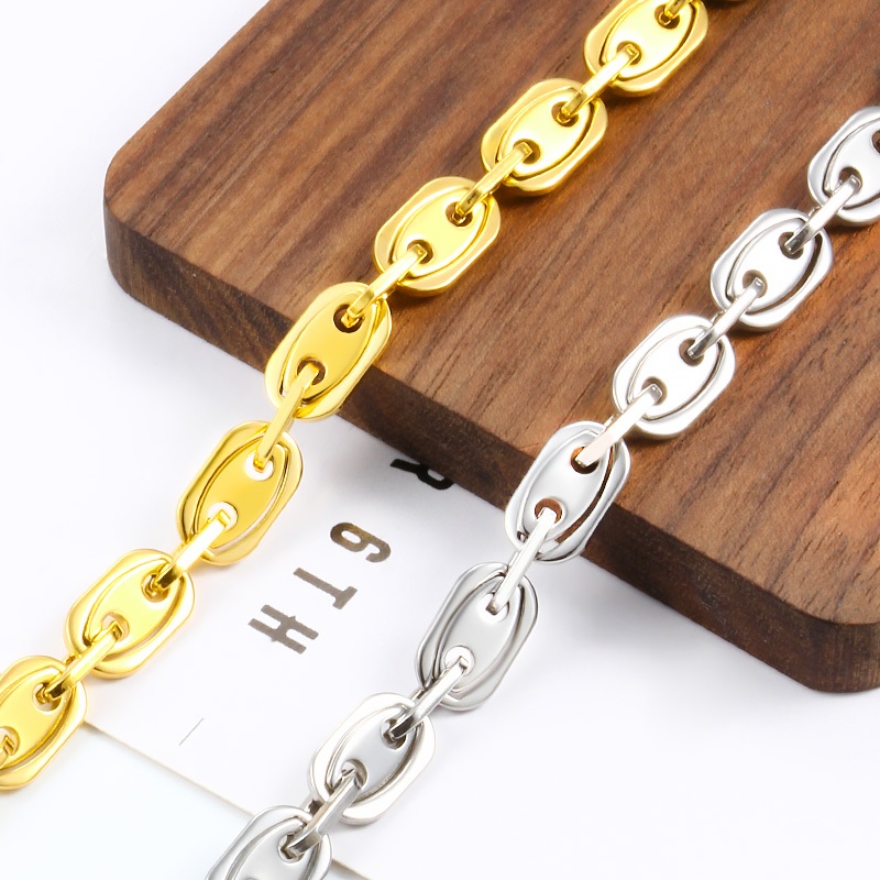 Stainless Steel Handmade Oval Pig Nose Chain Gold DIY Jewelry Chain ...