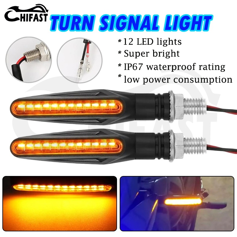 HIFAST 2PCS Universal Motorcycle Turn Signal Light Anti-Collision Turn ...