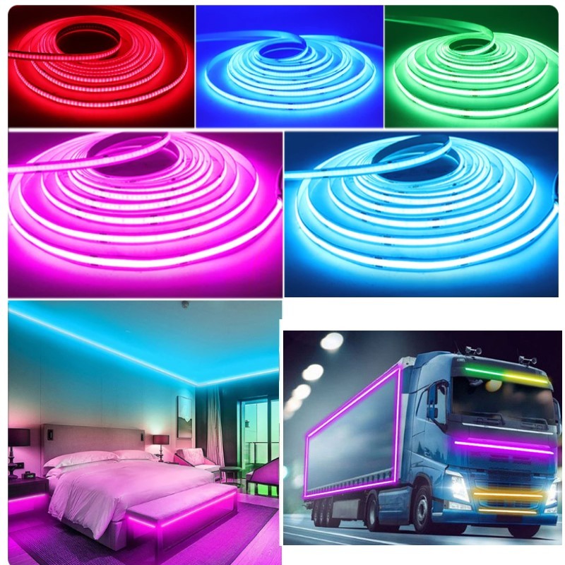 DC 24V COB Strip Light Car Truck Warning light and Decoration Lamp Pink ...
